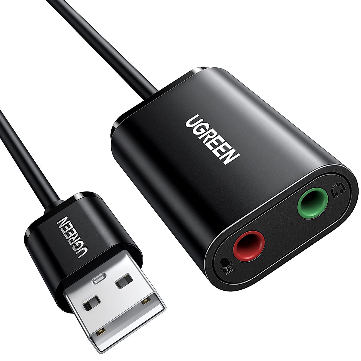 UGREEN External USB Sound Card Jack USB Adapter for Computer, PS5, PS4, USB Audio Stereo Adapter External Sound Card (Black)