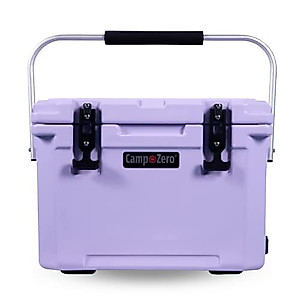 CAMP-ZERO 20L | 21.13 Quart Premium Cooler/Ice Chest with 4 Molded-in Cup Holders (Purple | Lavender)