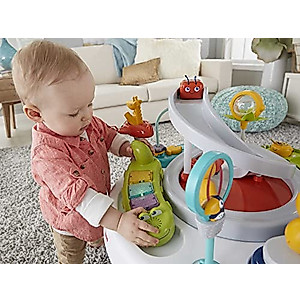 Fisher-Price Baby to Toddler Toy 2-In-1 Sit-To-Stand Activity Center with Music Lights and Spiral Ramp, Spin ‘N Play Safari