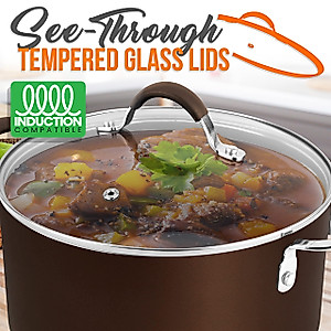 NutriChef Dutch Oven Pot with Lid - Non-Stick High-Qualified Kitchen Cookware with See-Through Tempered Glass Lids,5 Quart (Works with Models: NCCW14SBLU & NCCW20SBLU)NCCW14SBLUDOP