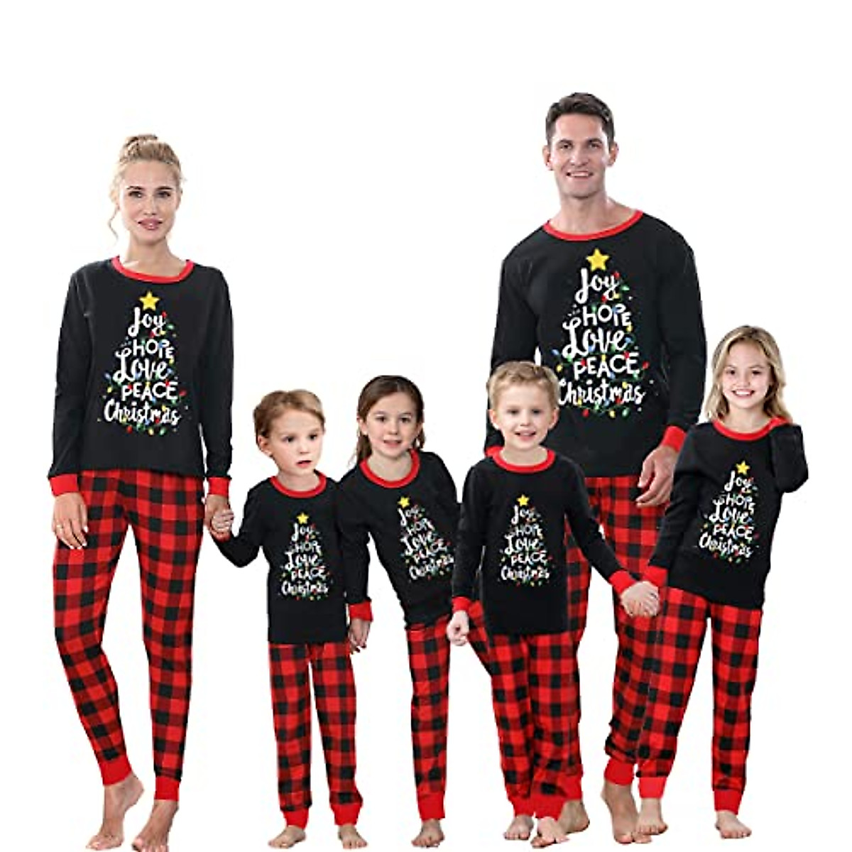 Kissage Matching Family Christmas Pjs Set Cotton Christmas Pajamas Holiday Sleepwear For Women Men Xmas Tree (4361-12)
