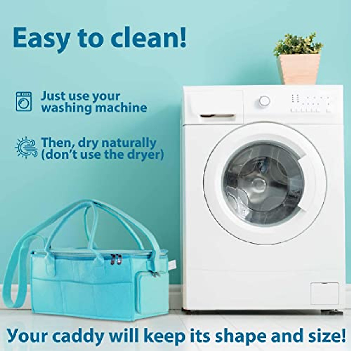 LaLaLuna Diaper Caddy Organizer for Baby Girl & Boy Changing Table Diaper Organizer Car Diaper Caddy Newborn Caddy Portable Diaper Caddy for Dresser Felt Baby Diaper Caddy Teal