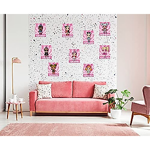 DRBLUEB 9 Pieces LOL Doll Themed Wall Art Prints Pink Cartoon Wall Poster Motivational Wall Decor Paint for Girls Bedroom Kids Teen 8inch X 10inch
