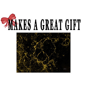 Black Gold Marble Stone Pattern Textured Marble Art Kitchen Glass Cutting Board Modern Decorative Gift Abstract Wavy Contrast Design