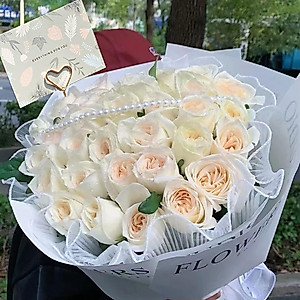 YUXIANG 20Pcs Floral Card Holder Picks, 12 Inch Gold Heart Flower Picture Holders, Metal Wire Flower Picks Clip for Wedding Party Birthday ​Cake