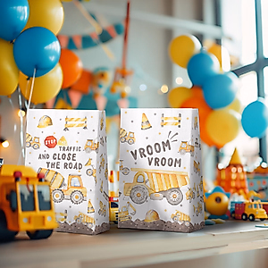 Celee 24-Pack Construction Goodie Bags with Stickers - Ideal for Kids' Birthdays, Baby Showers, and Construction Themed Parties