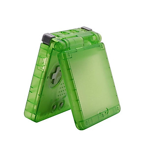 Cowhilan Replacement Clear Full Housing Shell Case Compatible with Gameboy Advance SP GBA SP Console, Send with Game Card Shell, Transparent Green