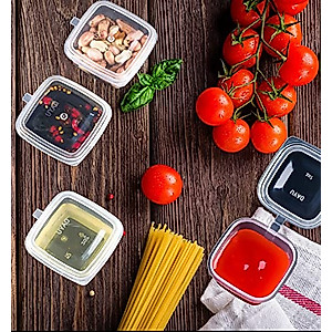 OULIGET Plastic Souffle Cups,Disposable Clear Leak Proof Sauce Cup With Hinged Lid,Used for Various Sauces,Food Samples,Storage Crafts,2 OZ,Square 50 Pieces