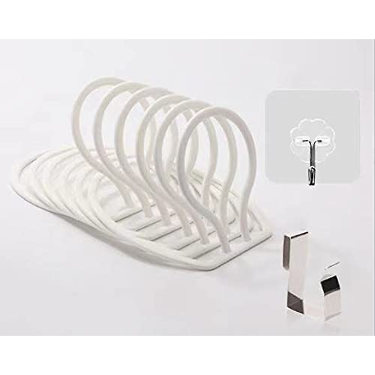 Ubrand Faye Butler 6-Hook Ring Loops, Over-Door Hanger, Hat Rack Organizer/Baseball Cap Holder/Door+Wall Storage Organizer for Hat,Scarf, Bag, Caps, Towel, Clothes (White)