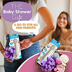 Bumco Baby Bum Brush - BPA-Free Diaper Cream Spatula with Suction Cup Base, Soft & Flexible Silicone, Wipe-Clean, Mom-Invented Diaper Bag Essentials (Gray)