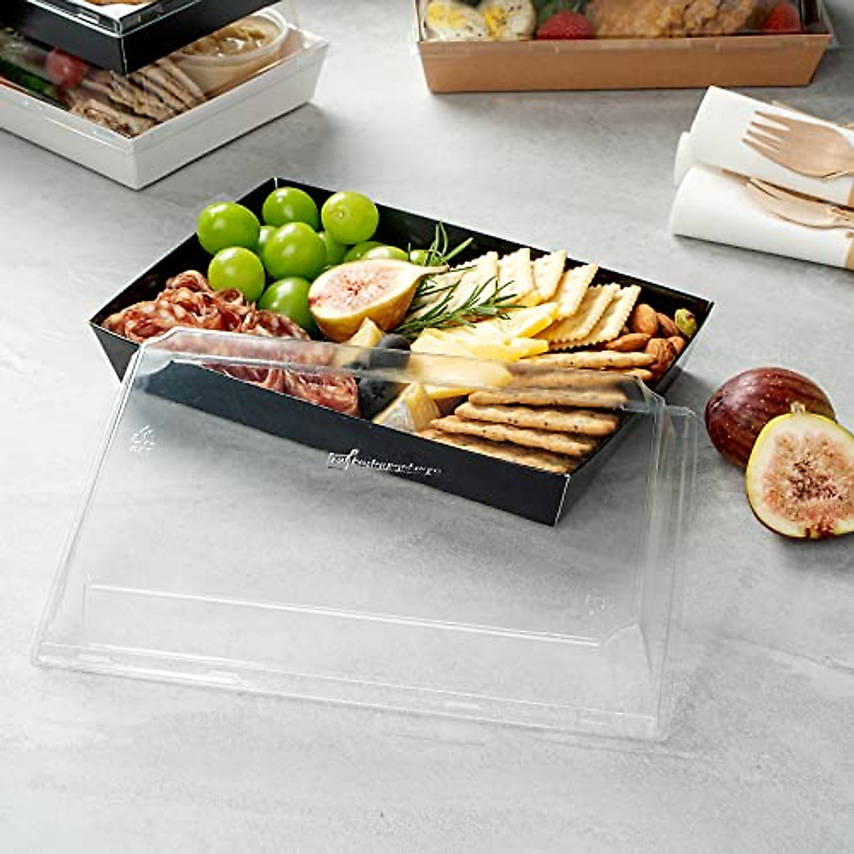 Restaurantware Matsuri Vision Clear Plastic Lid - Fits Large Sushi Tray - 100 count box