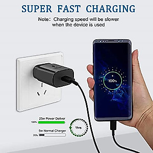 Samsung Super Fast Charging,25W USB C Wall Charger Block with 5FT Type C Cable Compatible Samsung Galaxy S22/S22+/S22Ultra/S21/S21+/S20/S20+/S10/S10e/S9/S9 Plus/S8/S8 Plus/Note 20/Note 10/Note 9/Note8