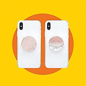 Cell Phone Stand Finger Holder - Pink Heart Rose Gold White Marble (3 Pack)