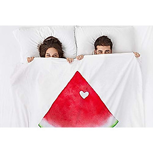 HGOD DESIGNS Watermelon Throw Blanket,Fresh Bright Red Watermelon Quote You are One in A Melon Soft Warm Decorative Throw Blanket for Baby Toddler or Pets Cat Dog 30"X40"