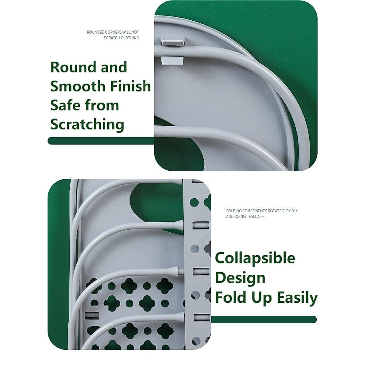 Matata Collapsible Foldable Laundry Basket with Handles Hanging Bathroom Dorm Apartment 2 Pack (white+grey)