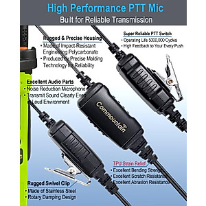 commountain SL300 SL3500e Earpiece with Mic Compatible for Motorola Radios TLK 100 TLK 110 SL7550 SL7550e SL7580 SL7580e SL7590 SL7590e SLN 1000, TLK100 TLK110 SLN1000 SL Series G Earhook Headset