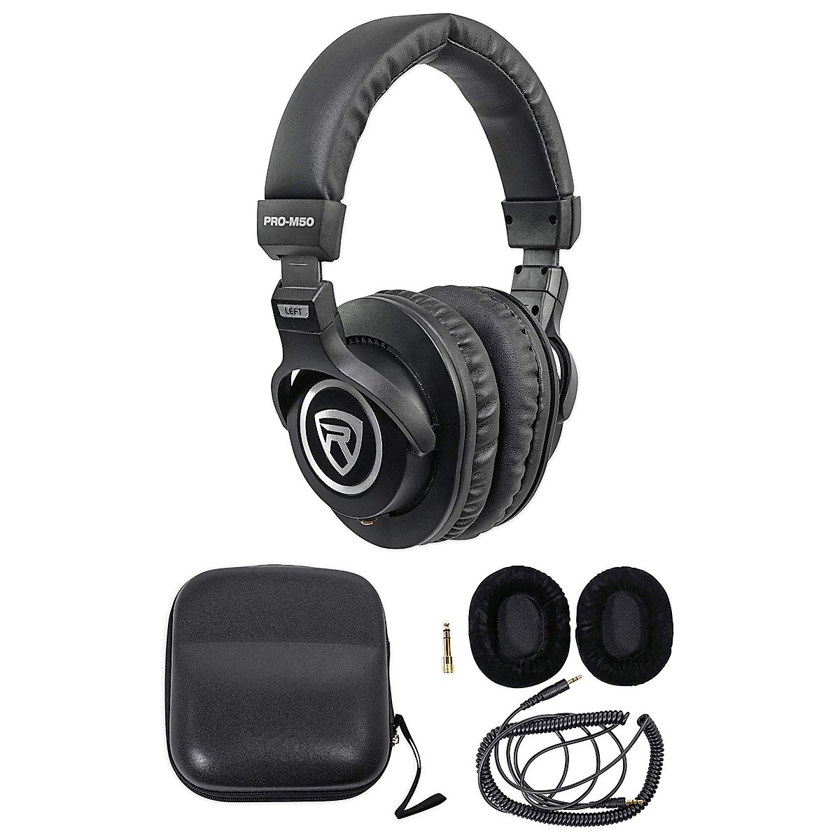 Soundcraft Notepad-5 Channel Podcast Mixer Podcasting Interface Bundle with Rockville PRO-M50 Studio Headphones, RMC-XLR Handheld Wired Mic and RTMS21 Desktop Tripod Mic Stand with Pop Filter