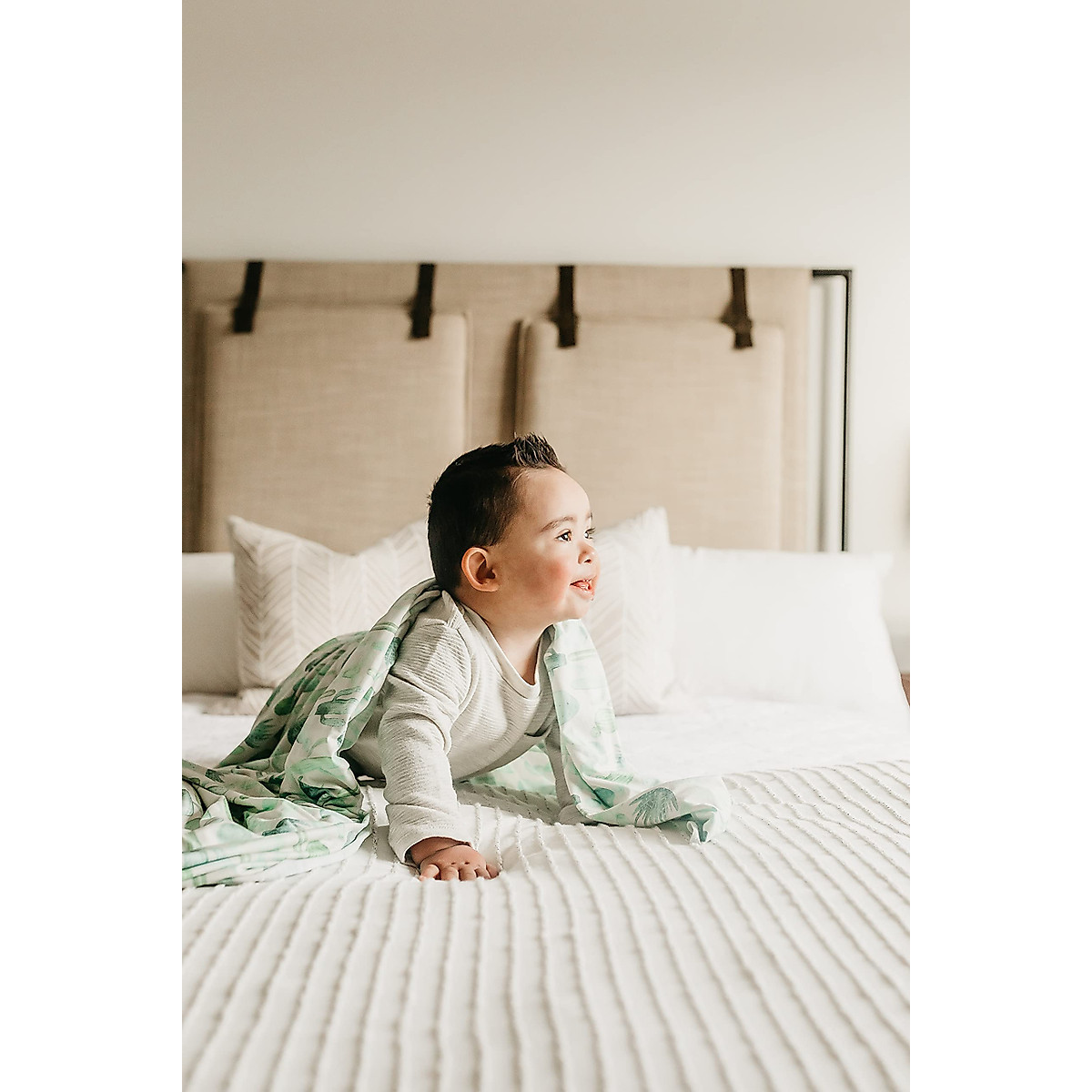 Large Premium Knit Baby Swaddle Receiving Blanket "Desert" by Copper Pearl