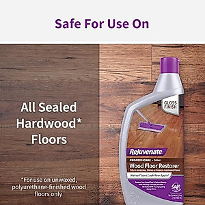 Rejuvenate Professional Wood Floor Restorer and Polish with Durable Finish Easy Mop On Application High Gloss Finish 32oz