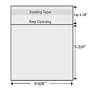 4-5/8'' X 5-3/4'' Resealable Cello Cellophane Bags - Fits A2 Card w/Envelope Photos Jewelry Candy Treats Cookie Bakery (100 Count)