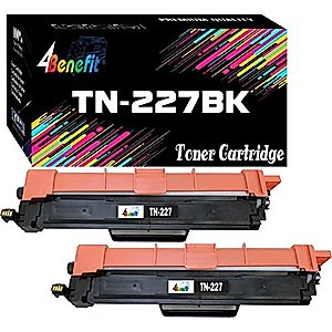 (Set of 2) 4Benefit Compatible Replacement TN223 Toner Cartridge tn227 TN227BK High Yield TN223BK (Black, 2-Pack) Use in HL-L3210CW HL-L3230CDW HL-L3270CDW HL-L3290CDW MFC-L3710CW Printer