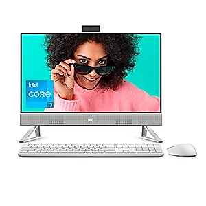 Dell Inspiron 5410 All in One - 23.8-inch FHD (1920 x 1080) Touchscreen Display, Intel Core i3-1215U, 8GB DDR4 RAM, 256GB SSD, Intel UHD Graphics, Intel Wi-Fi 6E, Windows 11 Home - White