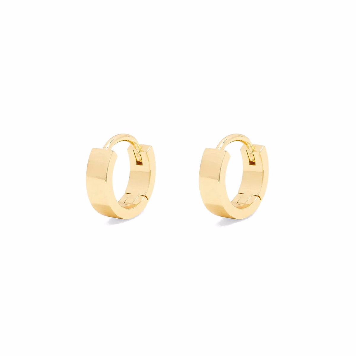 gorjana Women's Rose Huggies, 18k Gold Plated, Minimalist Flat Cuff Huggie Hoop Earrings