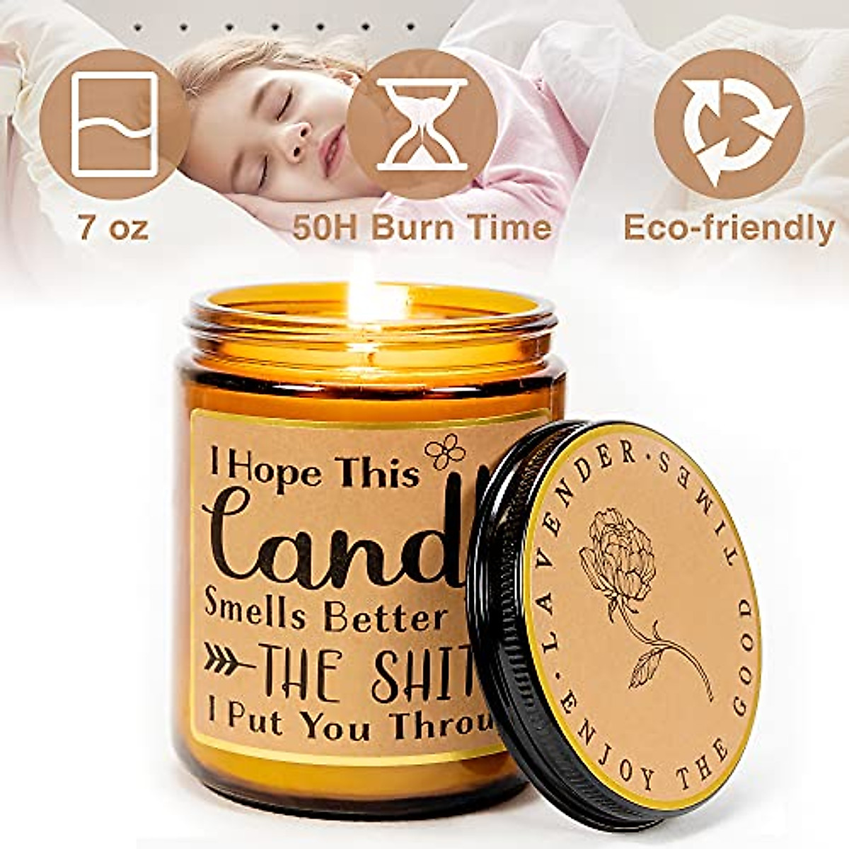 STORALIT Lavender Scented Candles Jars-I Hope This Smells Better, Funny Gifts for Women, Men, Best Friend Birthday Candle for Female, Sister, Mom,Unique Christmas Friendship Gift