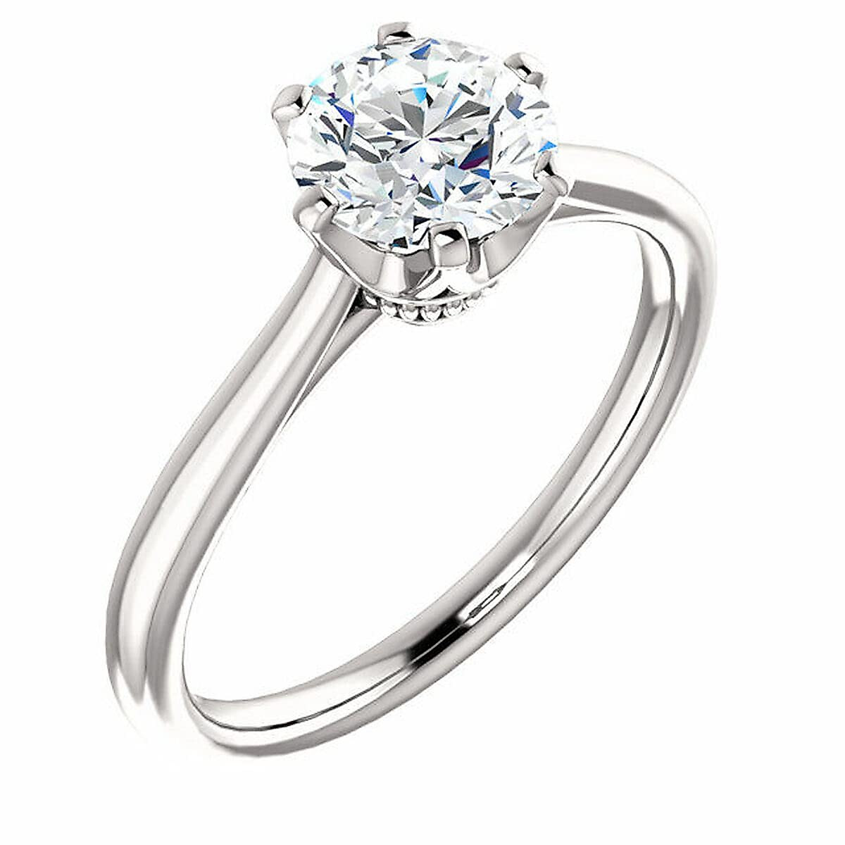 SISGEM 10K 14K 18K Solid Gold Classic Solitaire Engagement Rings for Women,Set 1 carat Round Cut Moissanite Rings Wedding Engagement Anniversary Promise Bands with Engraved Name (14K-Gold)