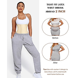 Lover-Beauty Waist Trainer for Women Latex Corsets Waist Cincher Workout Girdle Hourglass Body Shaper (3X-Large, Beige)