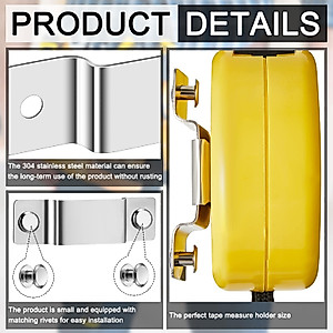 Metal Tape Measure Holder Clip, Small Tool Belt Tape Measure Holder Metal Belt Clip with Rivets for Drill, Measurement Tape, Leather Pocket Tool(12 Pcs)