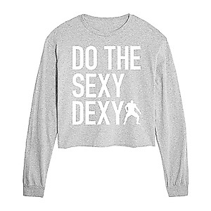 Instant Message - Do The Sexy Dexy - Juniors Cropped Long Sleeve T-Shirt - Size X-Large Athletic Heather