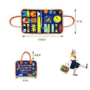 YQTAT Montessori Toys for 1 2 3 Year Old, Busy Board Toddler Toys for Learning Fine Motor Skills, Travel Toys for Plane and Car, Preschool Educational Sensory Toys,Creative Gift for Boy Girl