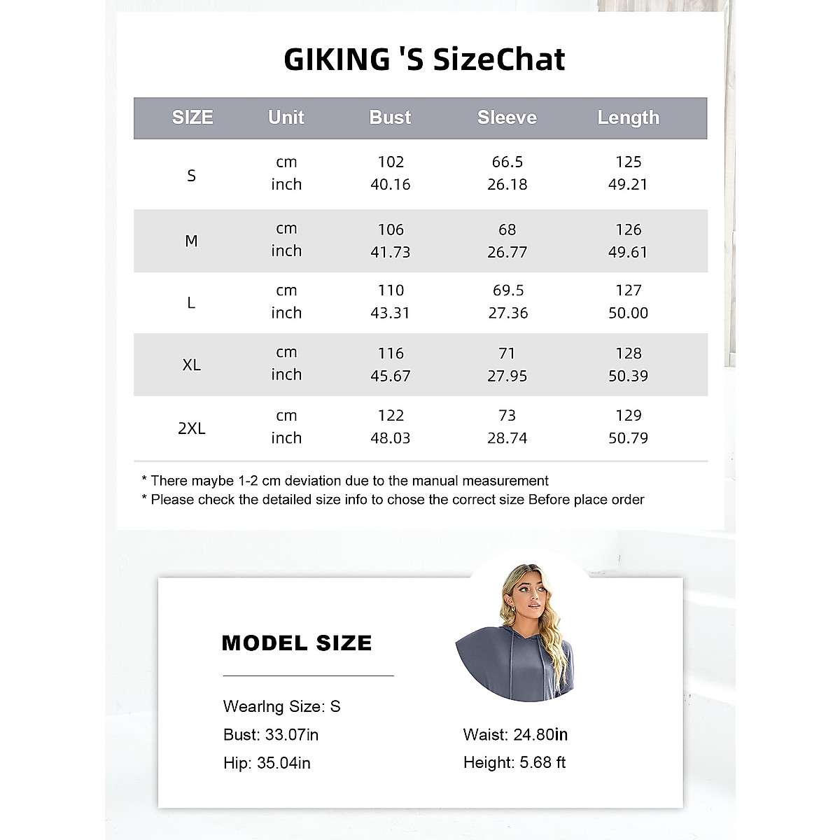 GIKING Women's Casual Hoodies Long Sleeve Split Hooded Long Maxi Sweatshirt Dress with Pockets 2023 Fall Fashion（Gray,L）