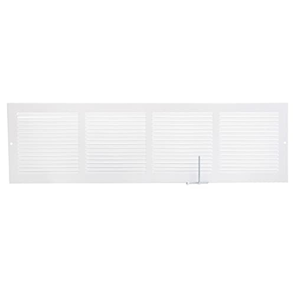 White Steel Baseboard Return Grill with 7/8" Turn Back (24" x 6")