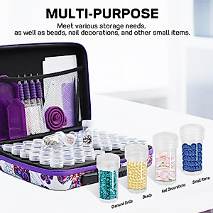 ZORETCO Diamond Painting Storage Containers,60 Slots Diamond Painting Accessories with Tools for Diamond Art Organizer Craft Jewelry Beads Storage Box