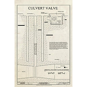 Historic Pictoric : Blueprint Culvert Valve - Illinois Waterway, U.S. Army Corps of Engineers, Rock Island District, Rock Island, Rock Island County, IL 16in x 24in