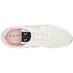 A|X ARMANI EXCHANGE Women's AX Rio Logo Sneakers, Opt. White + Lilac, 8