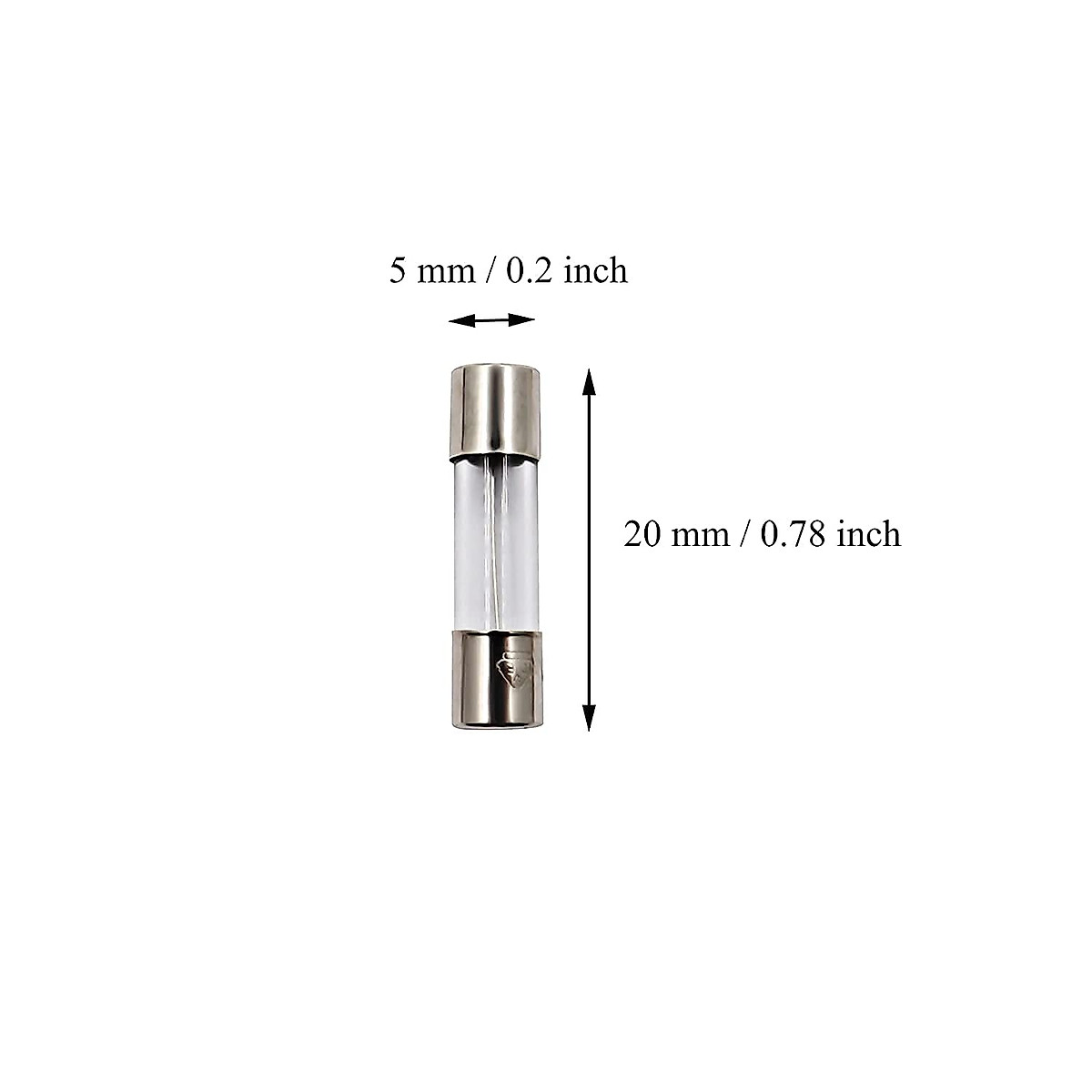 SIXQJZML 10 Pack F2AL Fast-Blow Fuse 2A 250V Glass Fuses 0.2 x 0.78 inch / 5 x 20 mm (2amp) (F2A)
