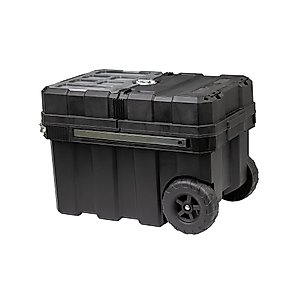 WILADU 24in Rolling Tool Box, Portable Black Resin Toolbox