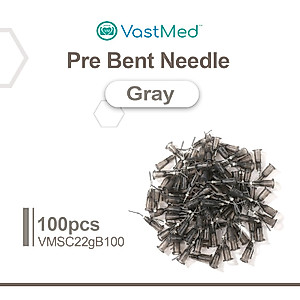 100PCs Dental Grade 22G Pre Bent Flow Dispensing Etch Tips by VASTMED | Blunt Tip Dispensing Disposable Oral Irrigation Tips for Multi-Use