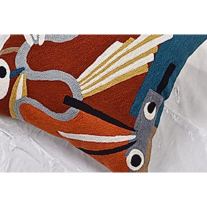 Kandinsky Modern Throw Pillow Cover - Red Intuitive | Abstract Pillow | Modern Couch Pillow| Contemporary Pillows | Outdoor Pillow | Mid Century Chair Cushions | Handmade Wool Size 18x18