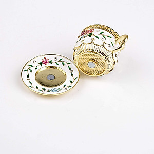 SEVENBEES Coffee Cup Figurine Collectibles Hinged Jewelry Box Trinket Boxes