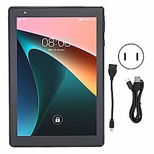 8 Inch Tablet, 8 Inch Black 1960 X 1080 HD Phone Tablet for Video Reading (US Plug)
