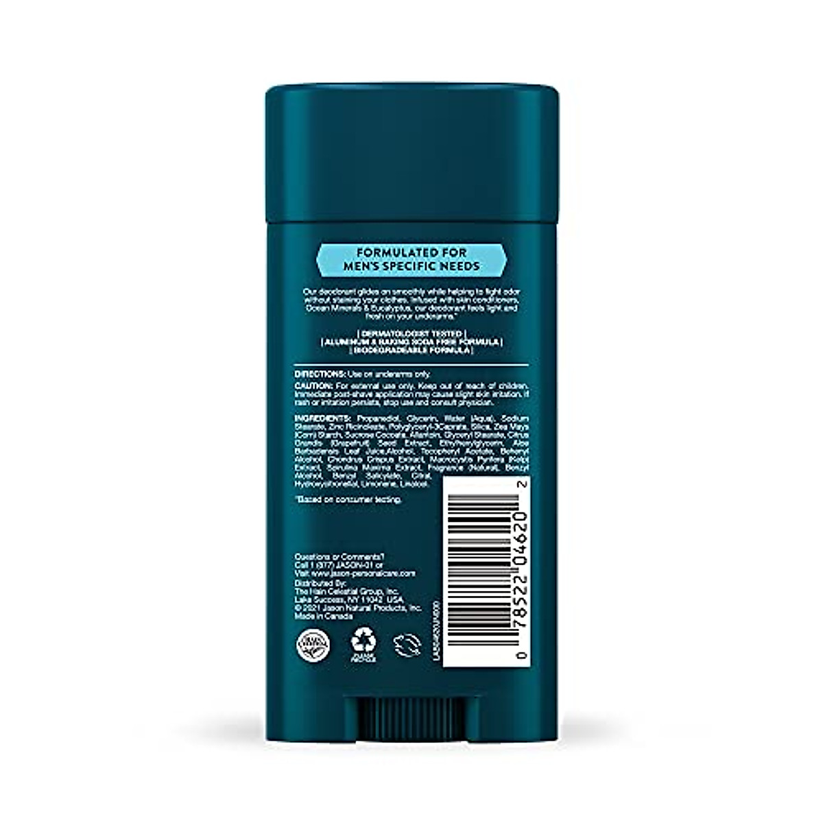 Jason Men's Hydrating Deodorant Stick, 2.5 oz