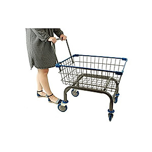 Cart&Supply Heavy Duty Household & Commercial Charcoal Grey Cart with U- Handle (Blue)