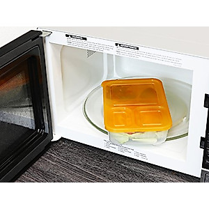 6 Pack - SimpleHouseware Color Reusable 3-Compartment Meal Prep Container Boxes (36 ounces)