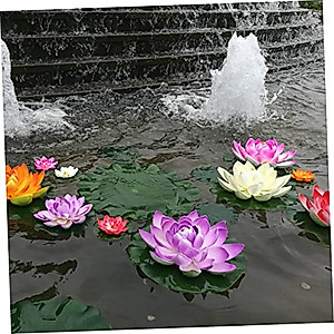 Mipcase 28 Pcs Lotus Decoration Flowers Plants Flower Embellishments Flower Centerpieces Beautiful Flower Props Realistic Water Leaves Lilly Pads Floating Flowers Floating Lotus-Flower