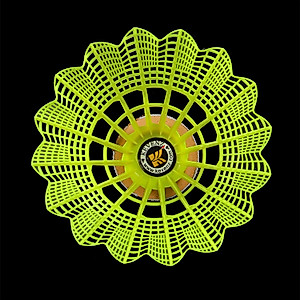 KEVENZ 12-Pack Advanced Nylon Feather Shuttlecocks,77 Grains-High Speed Badminton Balls (Yellow,Nylon)