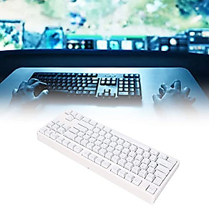 Wired Keyboard, Fashion Appearance 20 LED White Light Effects Mechanical Keyboard Ergonomic Design for Work for Home Gaming for Office(White)